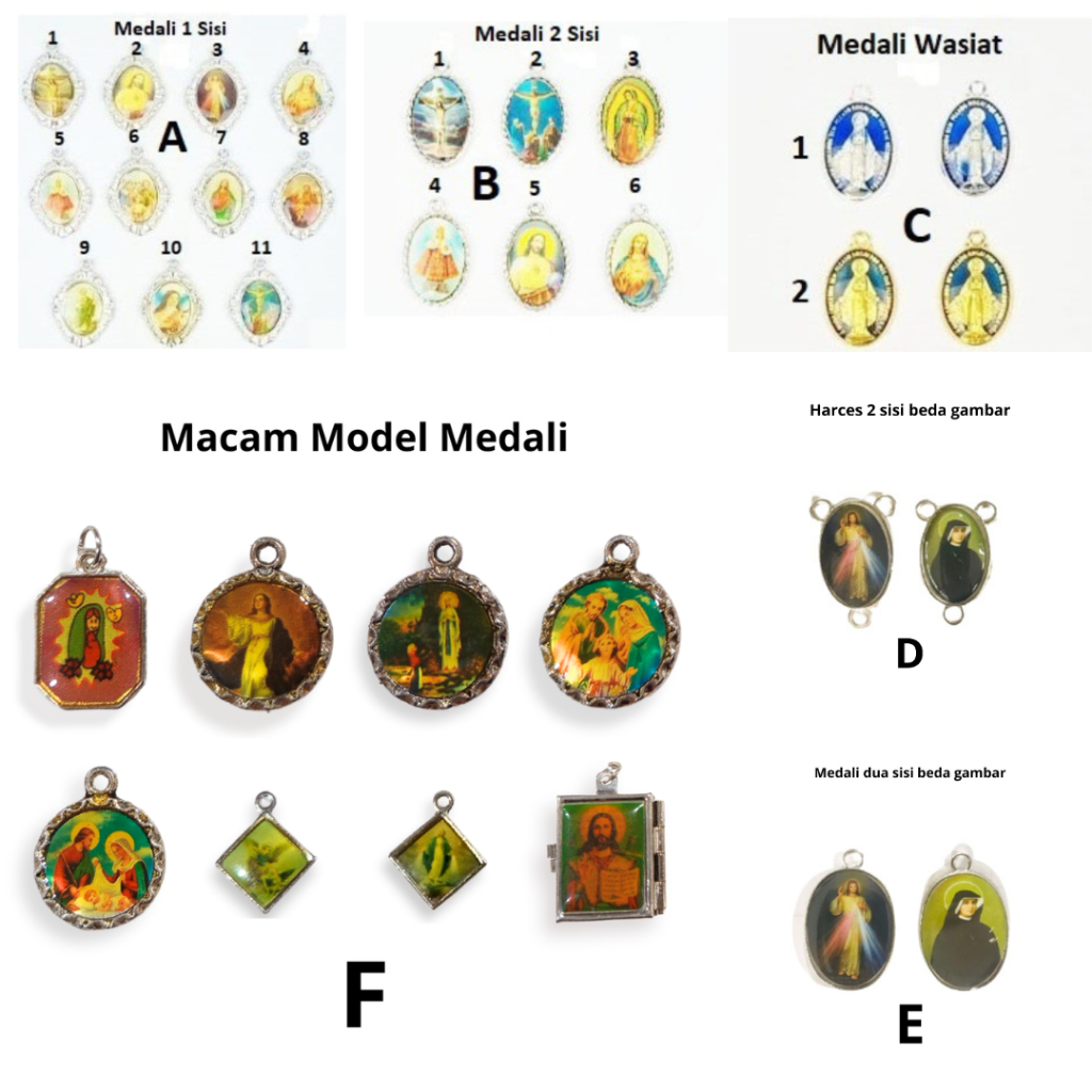 Jual Medali Macam Model, Medali Rosario 1 Sisi, Medali 2 Sisi, Medali Wasiat, Harces & Medali 2 ...