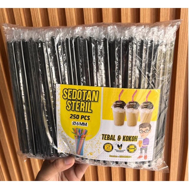 Jual Sedotan Steril Hitam 6mm x 20cm 1 dus isi 10rb pcs / 250pcs x ...