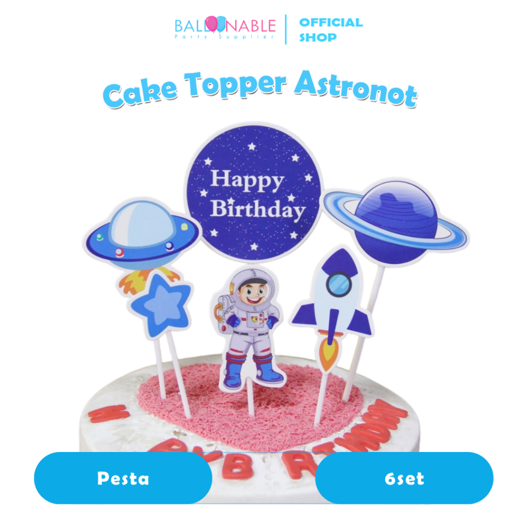 Jual Cake Topper Astronot isi 6 set | Shopee Indonesia
