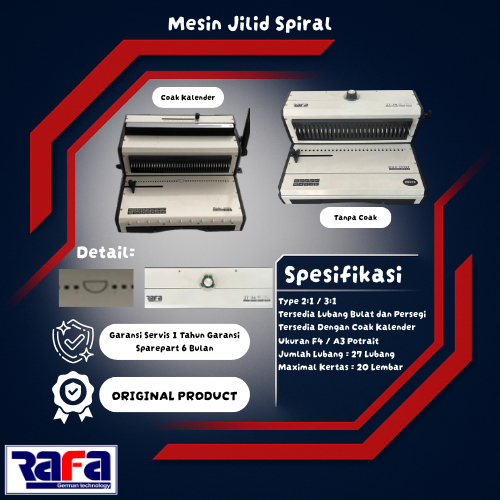 Jual Mesin jilid binding spiral kawat kalender 3:1 2:1 Kotak Bulat Coak ...