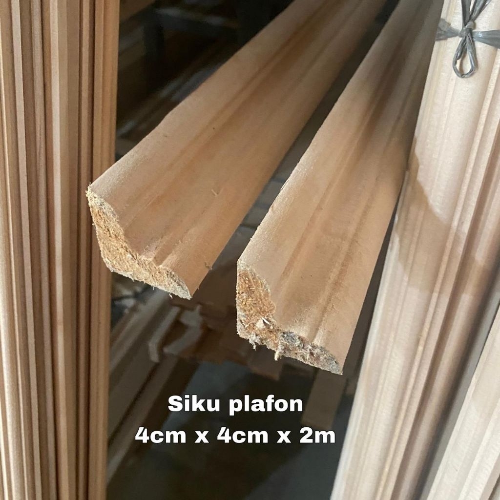 Jual lis plafon wall moulding 4x4cm panjang 2 meter list siku plafon ...