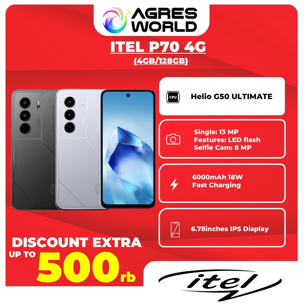 Jual itel P70 RAM 8+8/128GB - Big Battery 6000mAh - 6.67"HD + Sunlight Display 90hz - Helio G50 ...