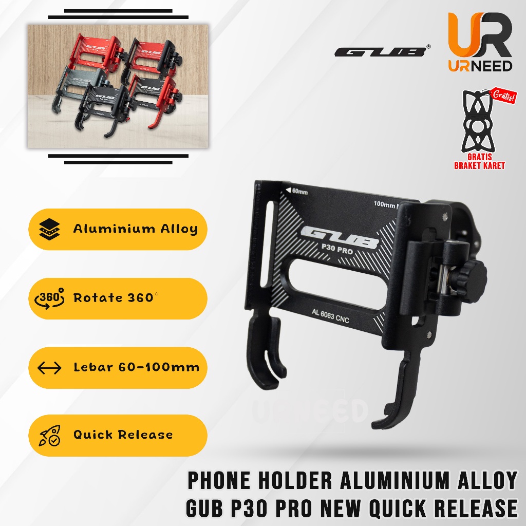 Jual GUB P30 PRO NEW Quick Release Phone Holder HP Dudukan Ponsel Motor Sepeda Aluminium Aloy ...