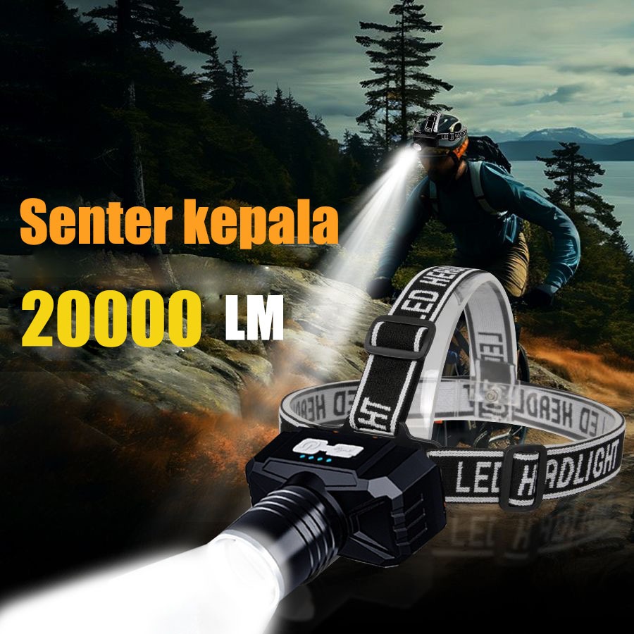 Jual Lampu depan pancing malam, lampu depan super terang, senter ...