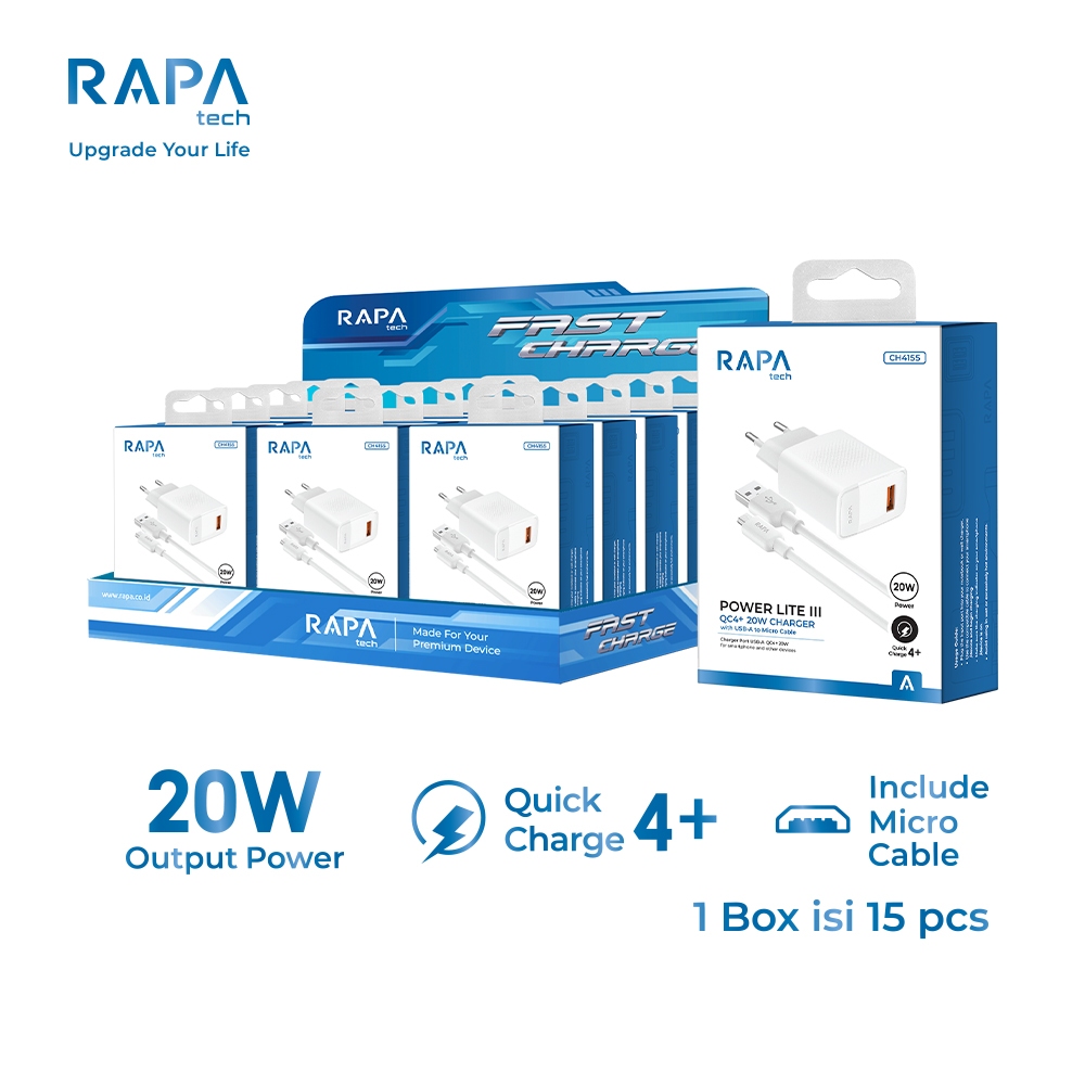Jual RAPA tech Charger Group Lite III CH4155 20W Quick Charge 4+ Output ...