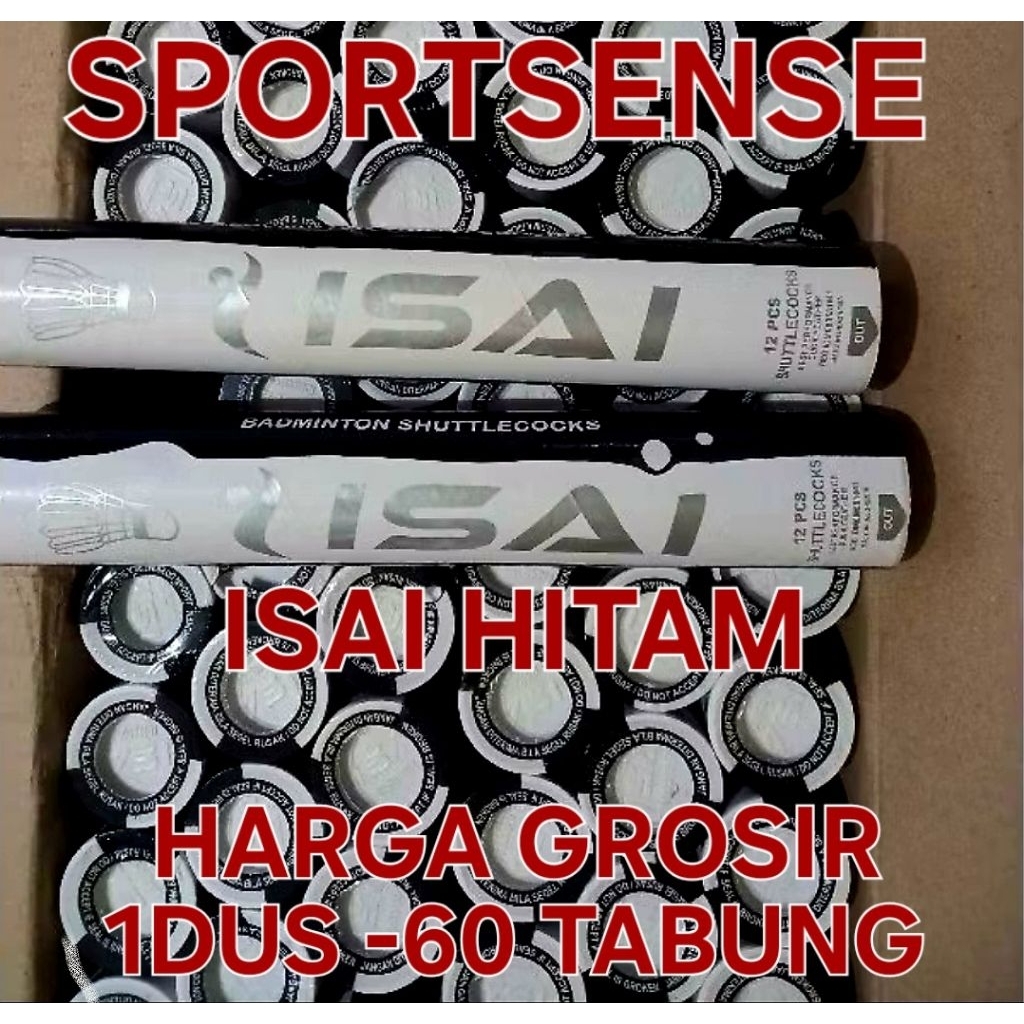 Jual 1 DUS ISI 60TABUNG ISAI HITAM SHUTTLECOCK bola Badminton ...