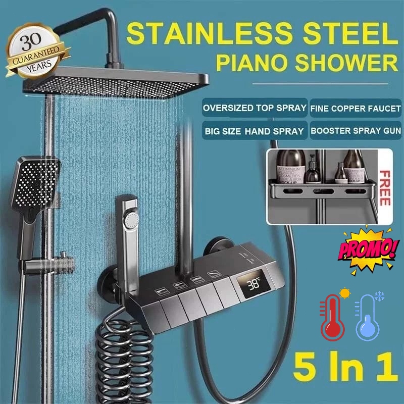 Jual Shower Kamar Mandi Satu Set 5-In-1 Set Kran Bisa Panas Dingin ...