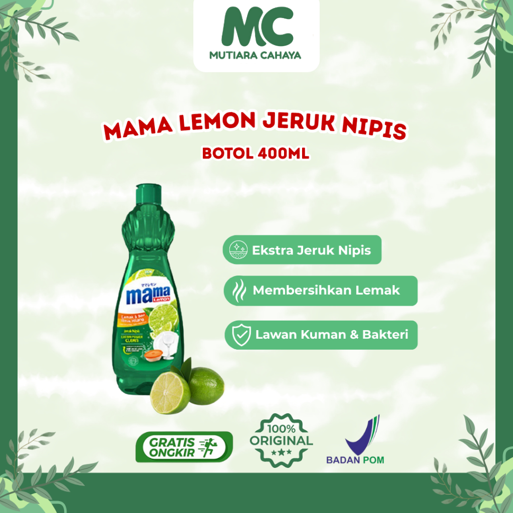 Jual MC Official - Mama Lemon Sabun Cuci Piring Jeruk Nipis Botol 400ml ...
