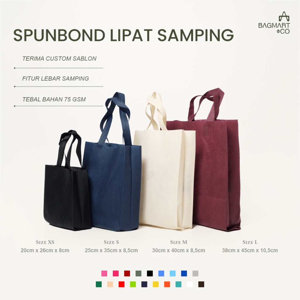 Jual Tas Spunbond 75Gsm Tebal Tali Jinjing Tote Bag Warna Goodie Bag ...