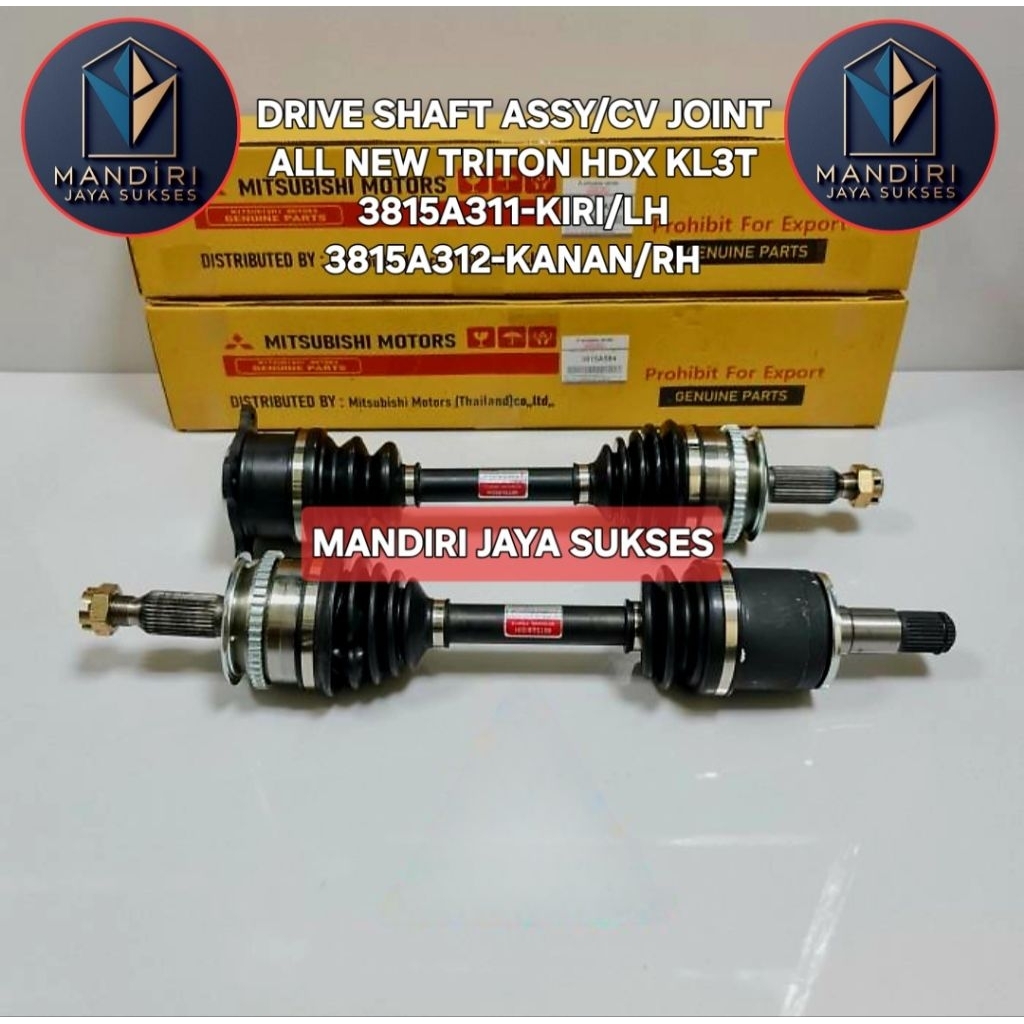 Jual DRIVE SHAFT ASSY/CV JOINT AS RODA DEPAN 1set ALL NEW TRITON HDX KL3T 3815A311/12 KIRI DAN ...