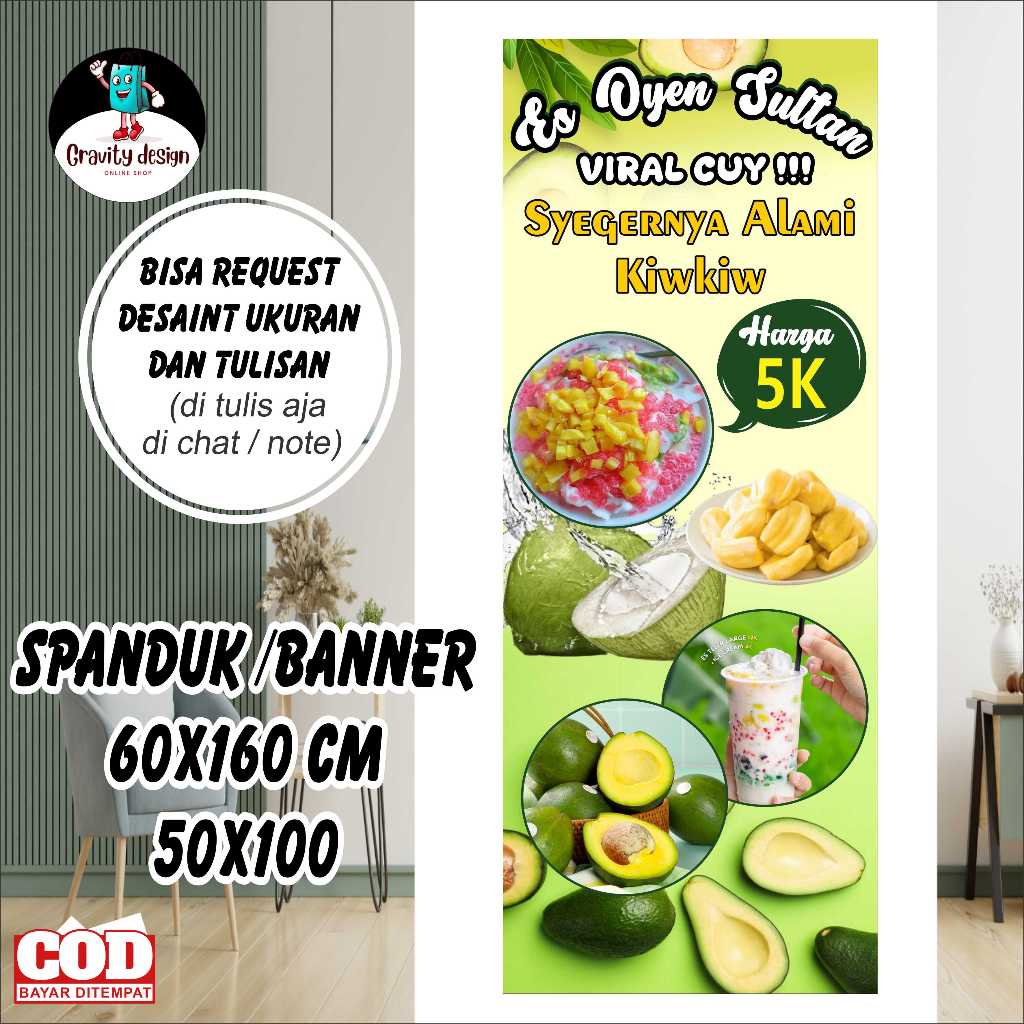 Jual Spanduk Banner Es Oyen Free Desaint | Shopee Indonesia