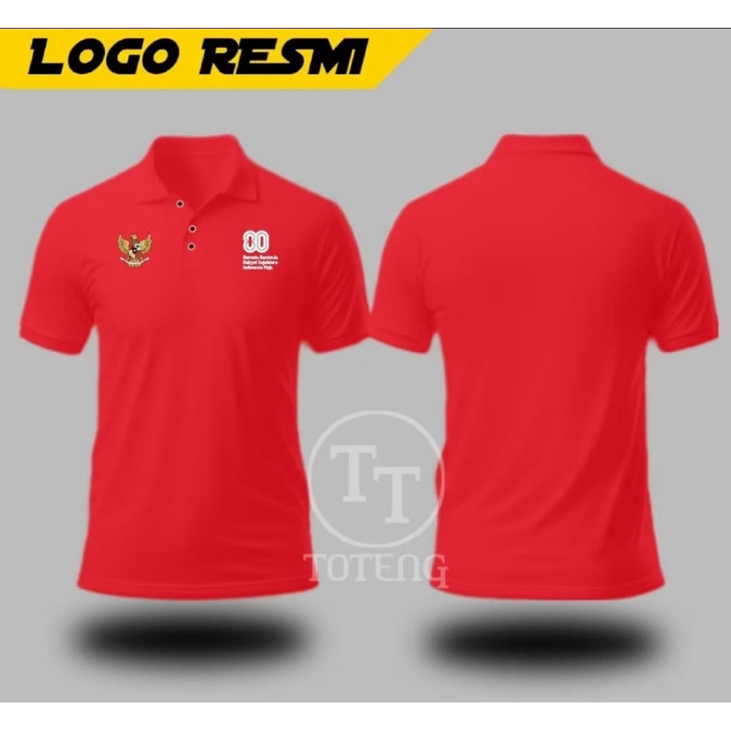 Jual POLO KERAH HUT KEMERDEKAAN RI KE 80 LOGO RESMI BERSATU BERDAULAT ...