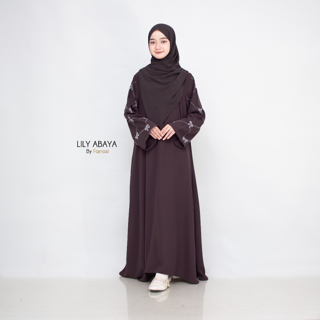 Jual Farrasi Abaya Lily | Abaya Payet Premium | Shopee Indonesia