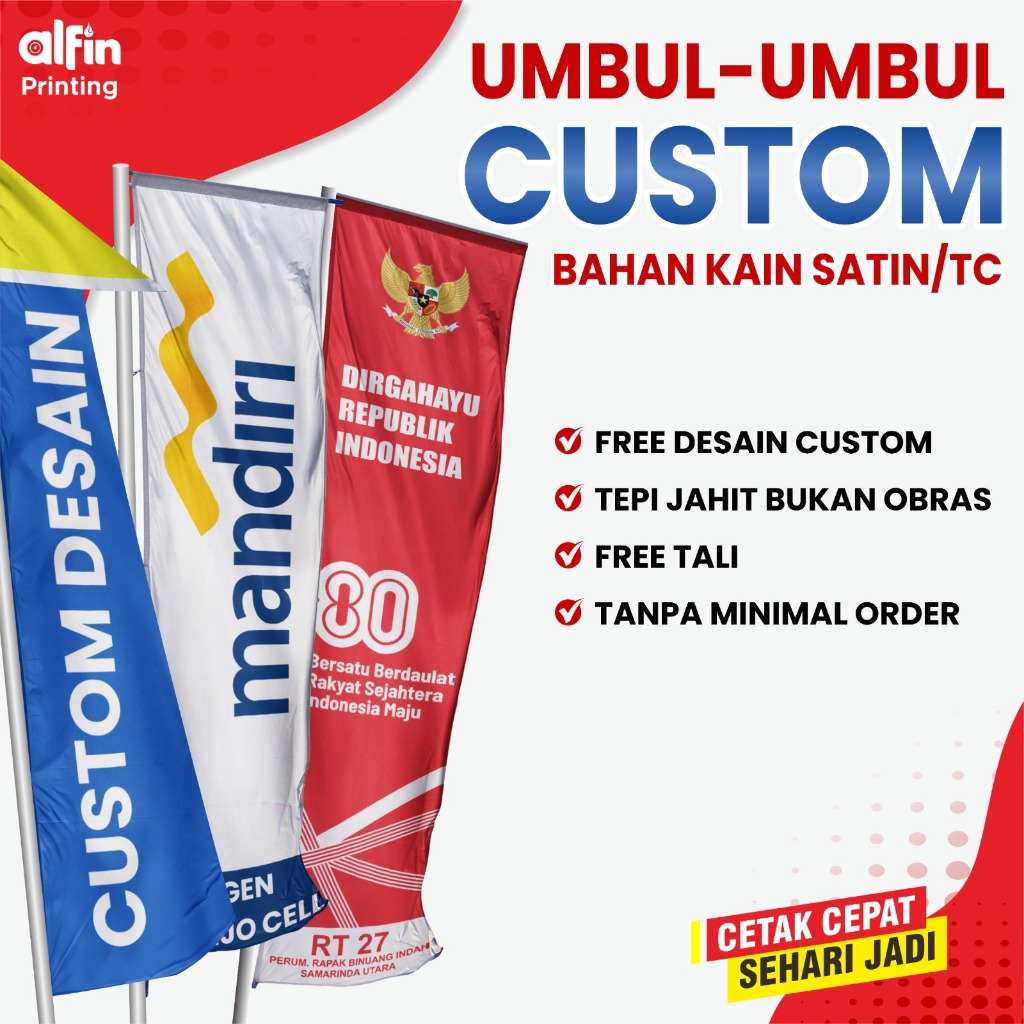Jual CETAK UMBUL UMBUL CUSTOM KAIN SATIN / TETERON / TC FULL PRINT ...