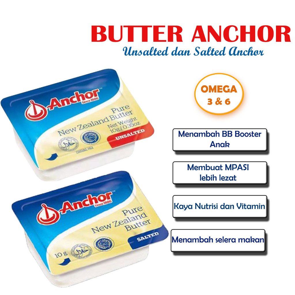 Jual UNSALTED BUTTER ANCHOR MPASI BAYI | SALTED BUTTER ANCHOR | MAKANAN ...