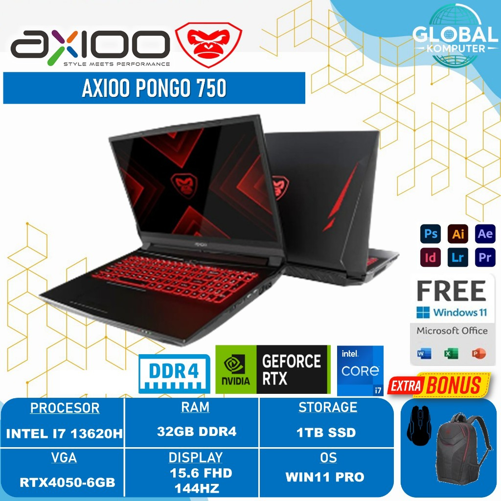 Jual Laptop Gaming Axioo Pongo 750 Intel Core I7 13620H 32GB 1TB SSD ...