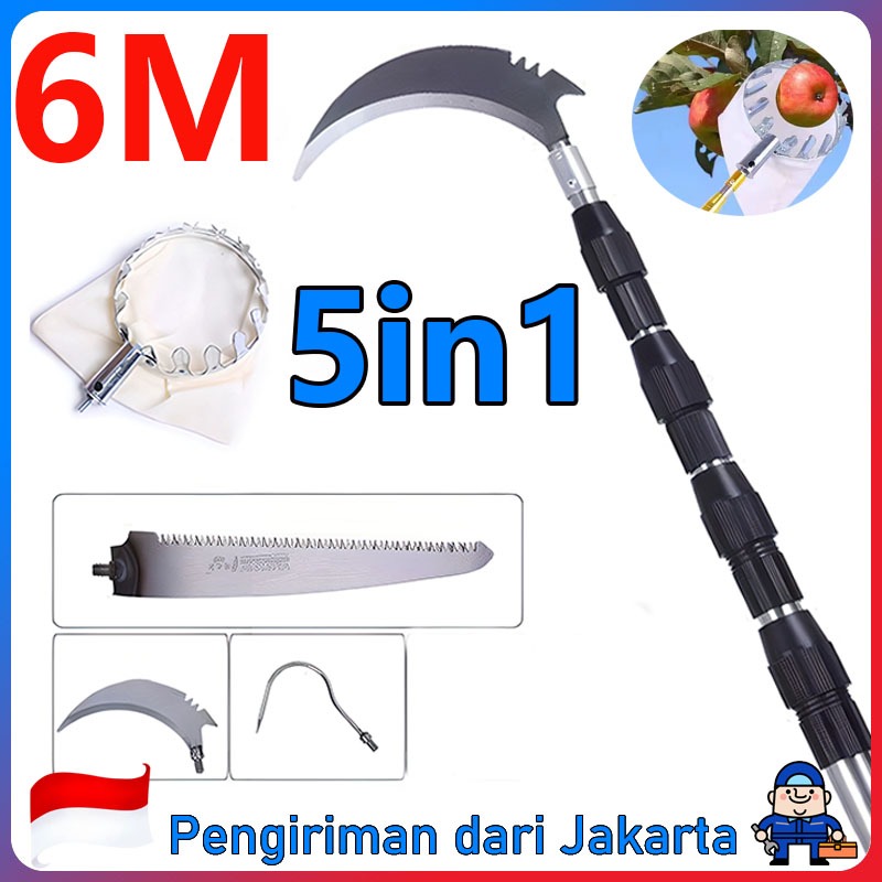 Jual 【COD】6M 5in1 Tongkat Panjang Untuk Petik Buah metal fruit picker ...