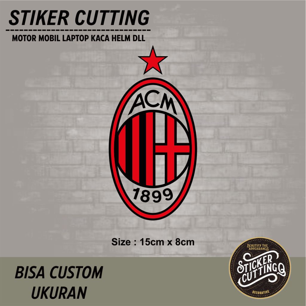 Jual Stiker Logo AC Milan Cutting Sticker Variasi Mobil Motor dan ...