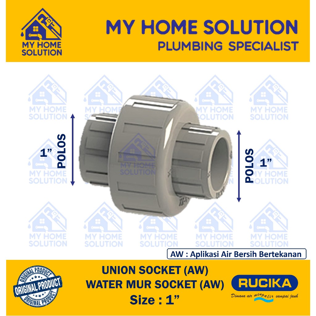 Jual UNION SOCKET | WATER MUR POLOS 1" RUCIKA Tipe AW | Shopee Indonesia