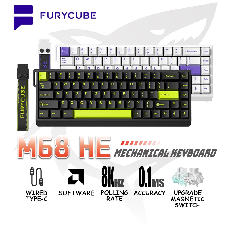 Jual Furycube M68 HE Rapid Trigger Magnetic Switch SOCD 8K Polling Rate ...