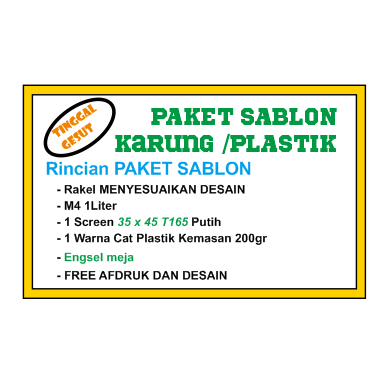 Jual PAKET SABLON TINGGAL GESUT (screen ukuran 35x45 T165 Putih ...
