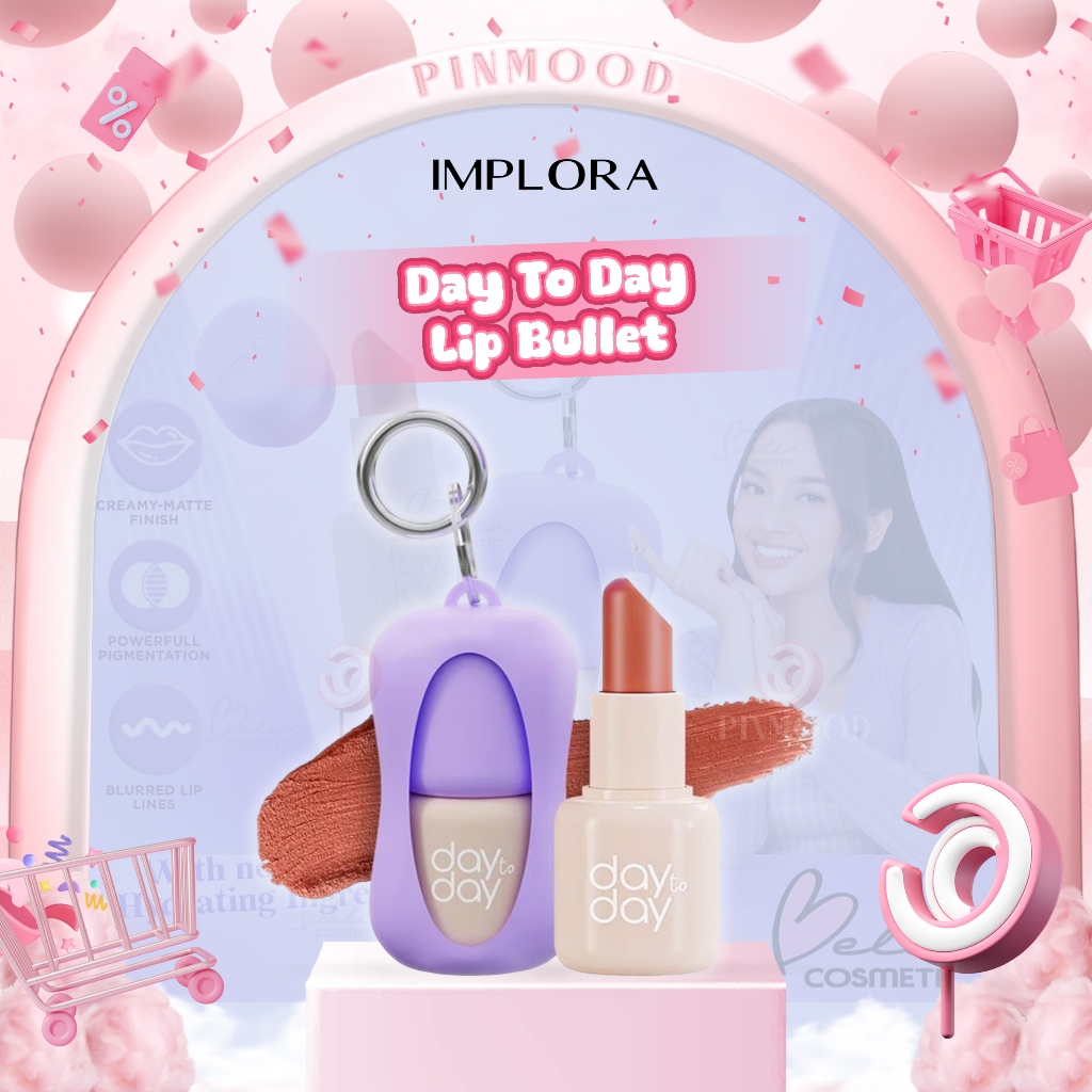 Jual IMPLORA - DAY TO DAY LIP BULLET + KEYCHAIN - Lipstick Creamy Matte ...
