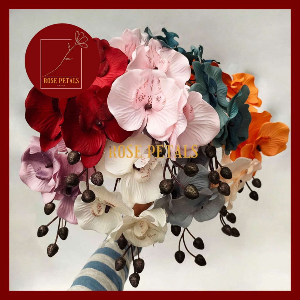 Jual Bunga Anggrek K6 Artificial Orchid Wedding Dekorasi Bunga Plastik ...