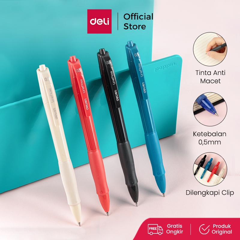 Jual Deli Pulpen Gel Kantor / Office Gel Pen 0,5mm Black S08-A | Shopee Indonesia