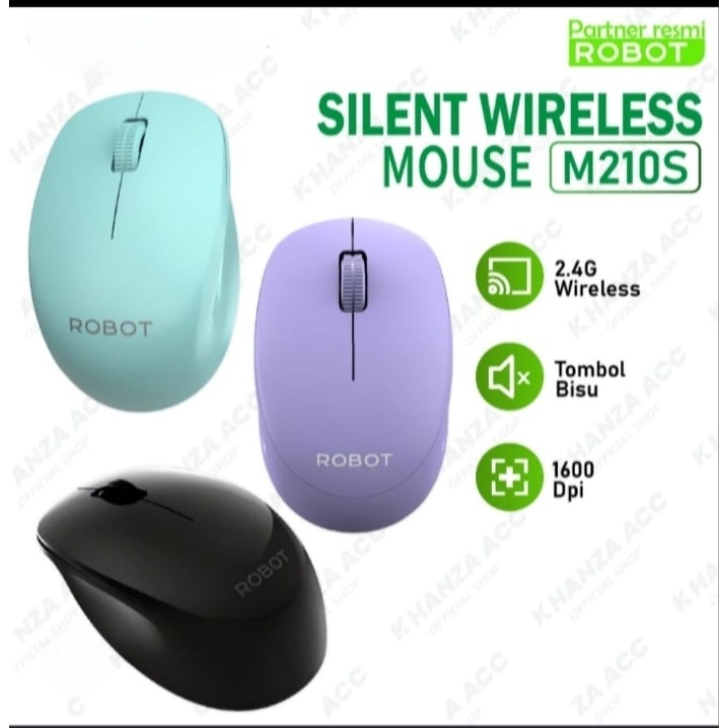 Jual Mouse Wireless Optik USB Robot M210 Warna Ungu,Pink,Hitam,Biru ...