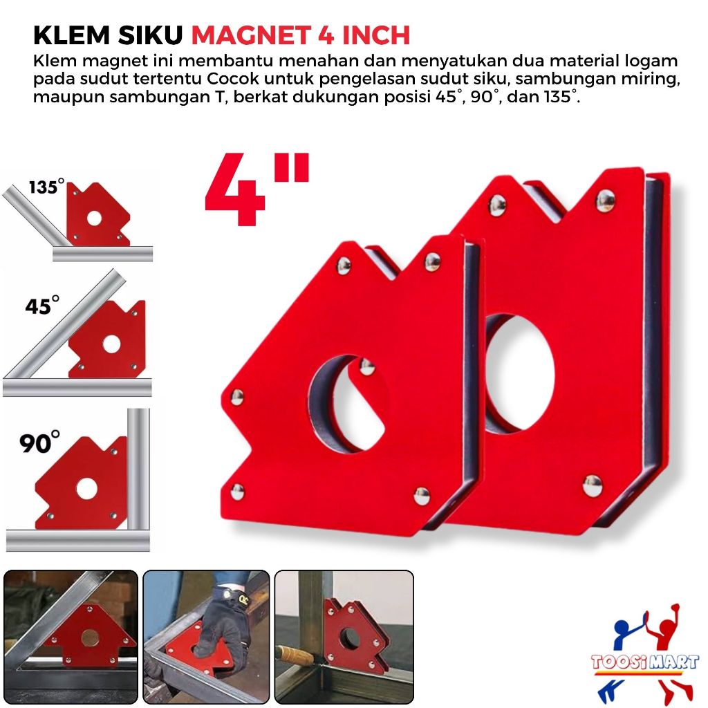 Jual Siku Las Magnet 4 INCH / Klem Siku Sudut / Alat Bantu Mengelas ...