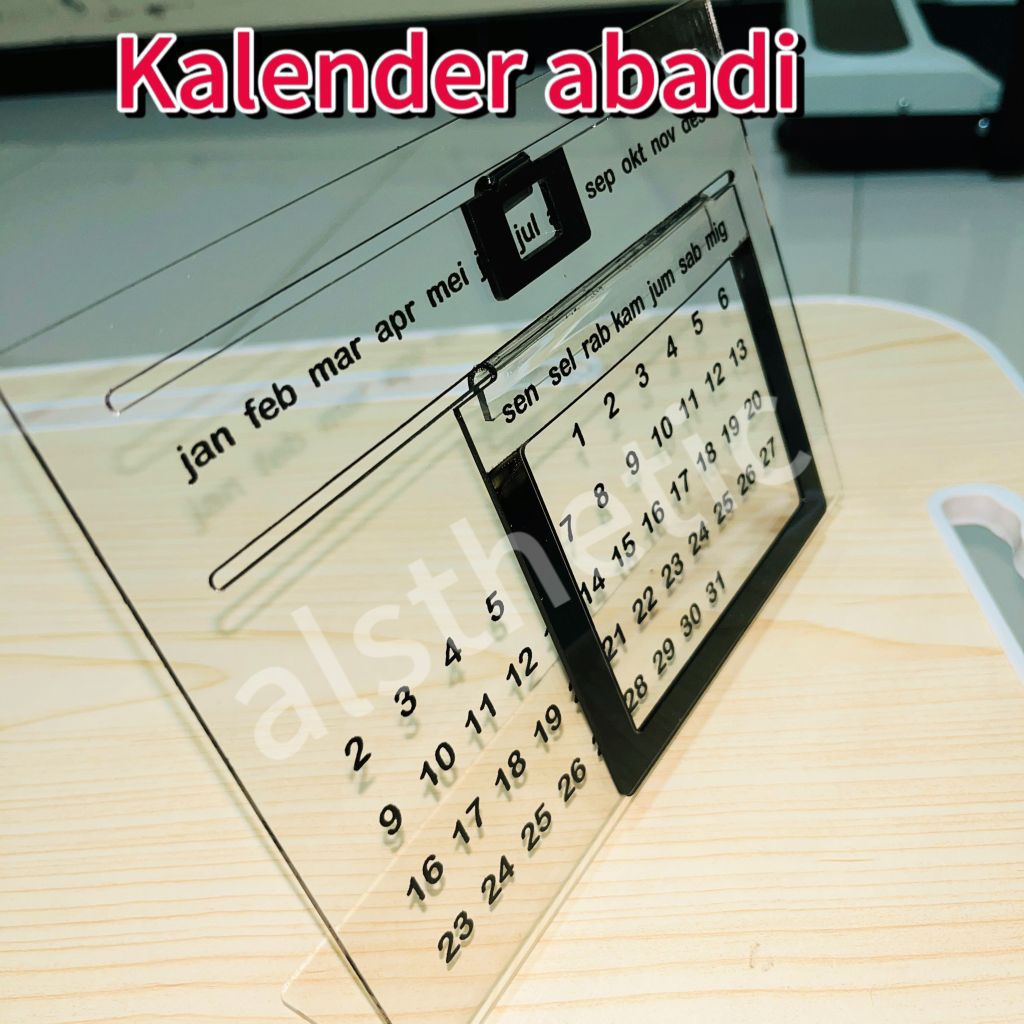 Jual kalender akrilik kalender moderen bisa di pakai selamanya | Shopee ...