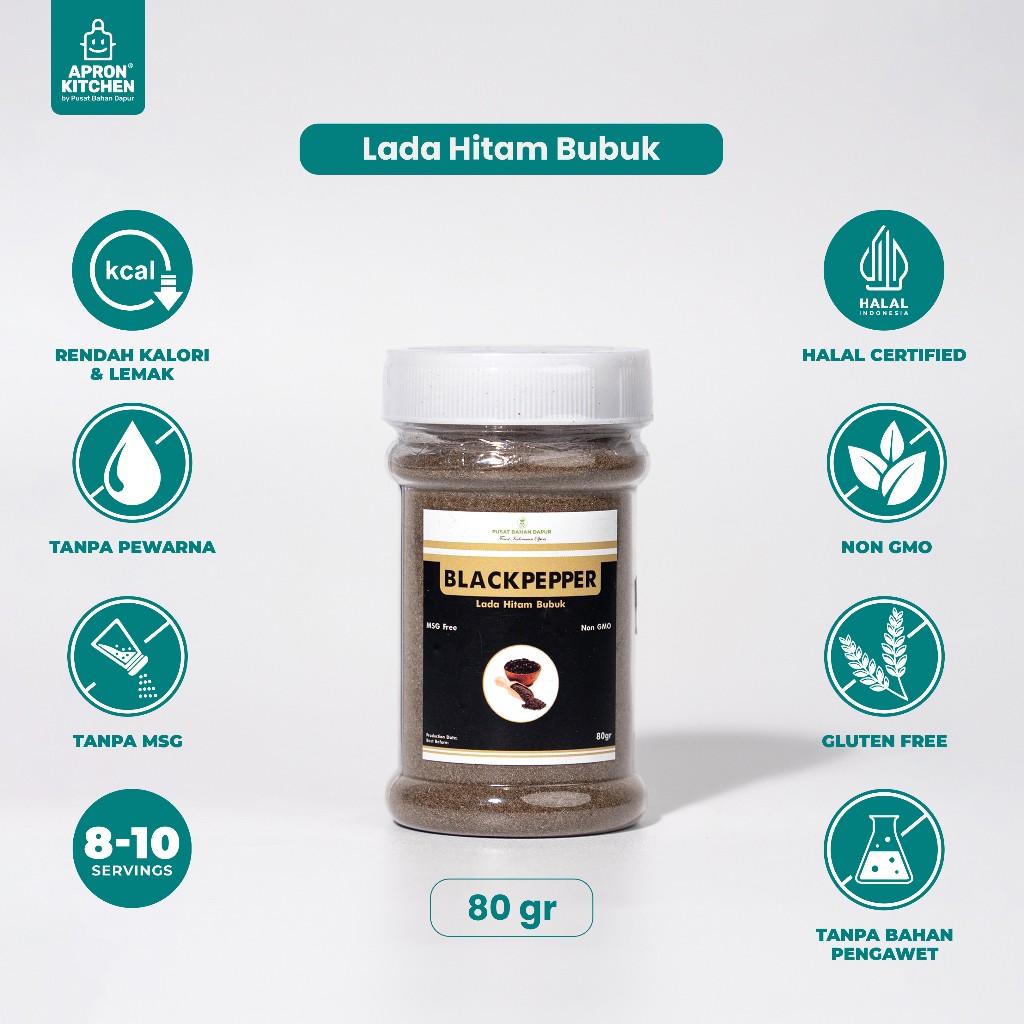 Jual Lada Hitam Halus (Blackpepper powder) kemasan 80gr | Shopee Indonesia