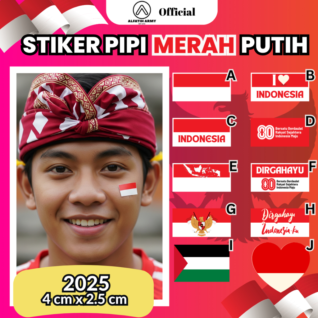 Jual ALFATIH ARMY Stiker Pipi Merah Putih Kemerdekaan Indonesia Terbaru ...