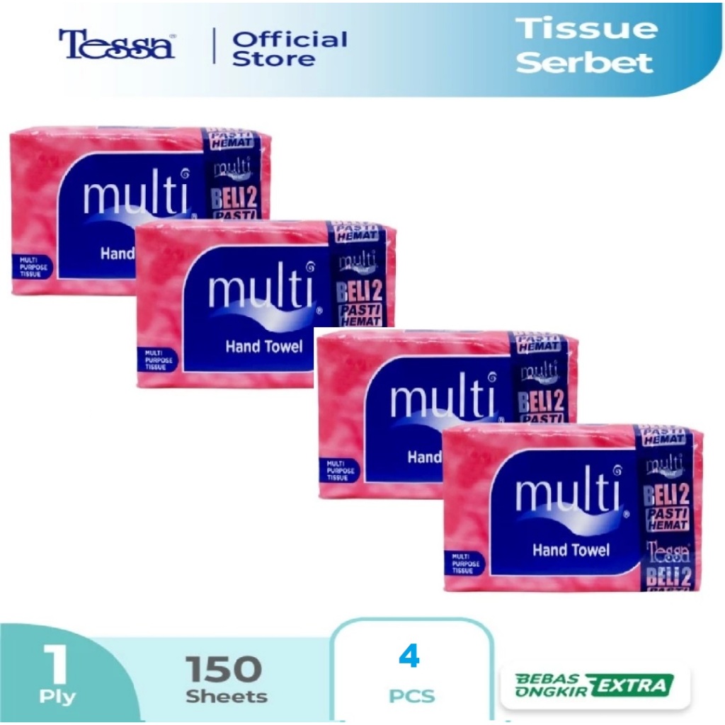 Jual ( PAKET 4 pcs ) Tissue MULTI Hand Towel 150s tisu cuci tangan ...