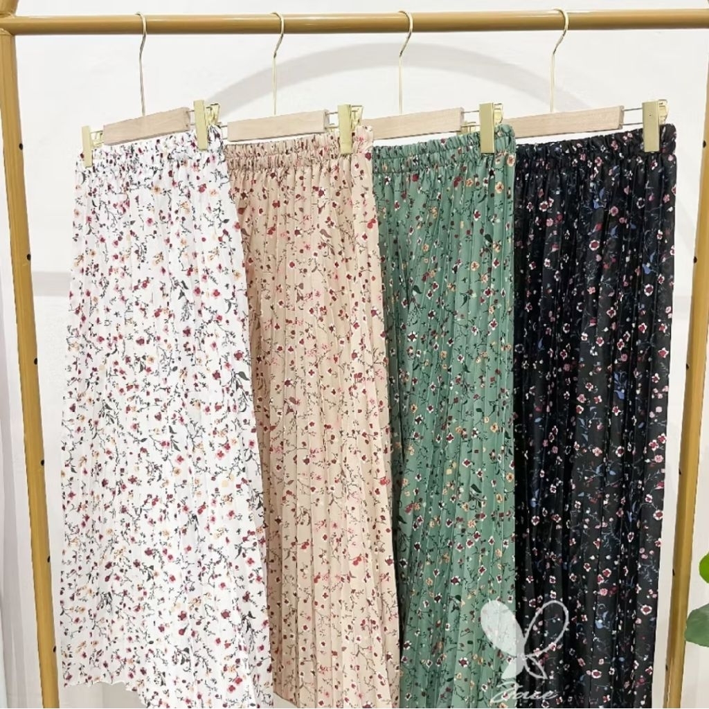 Jual ROK PLISKET BUNGA| ROK PLISKET WANITA KOREAN STYLE| ROK PLISKET ...