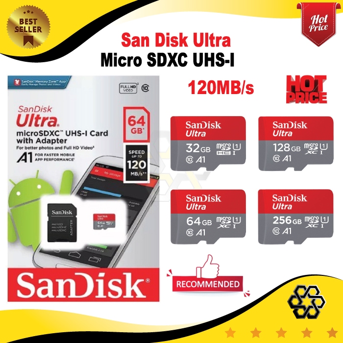 Jual MicroSD 64GB San Disk - Memory Card Class 10 120MB/s - Micro SD | Shopee Indonesia