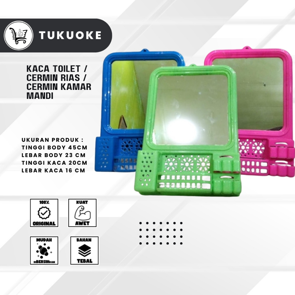 Jual KACA TOILET / CERMIN RIAS / CERMIN KAMAR MANDI | Shopee Indonesia