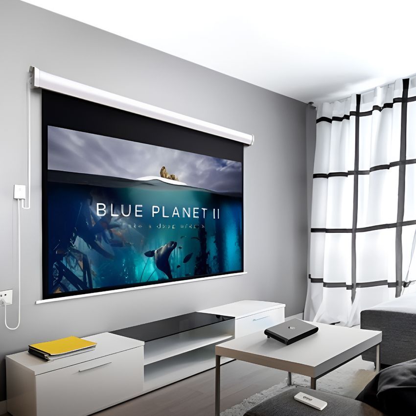 Jual KLAZ Layar Proyektor Otomatis PVC 70 Inch Automatic Screen ...