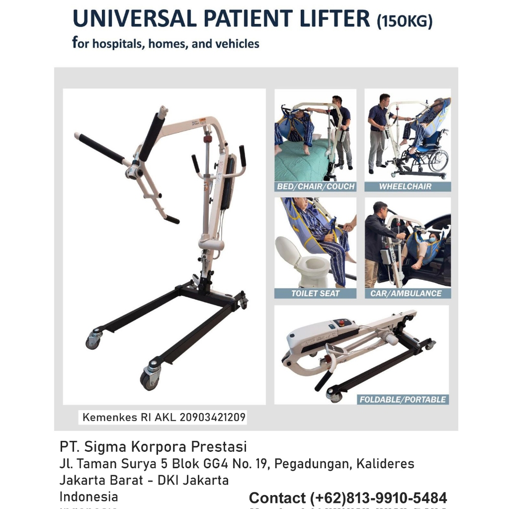 Jual Electric Car Transfer Lift Sigma Mobility untuk memindahkan pasien ...