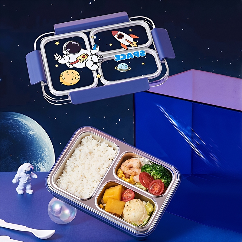Jual Kotak Makan Anak Astronot – Lunch Box 3 Sekat Stainless Steel ...