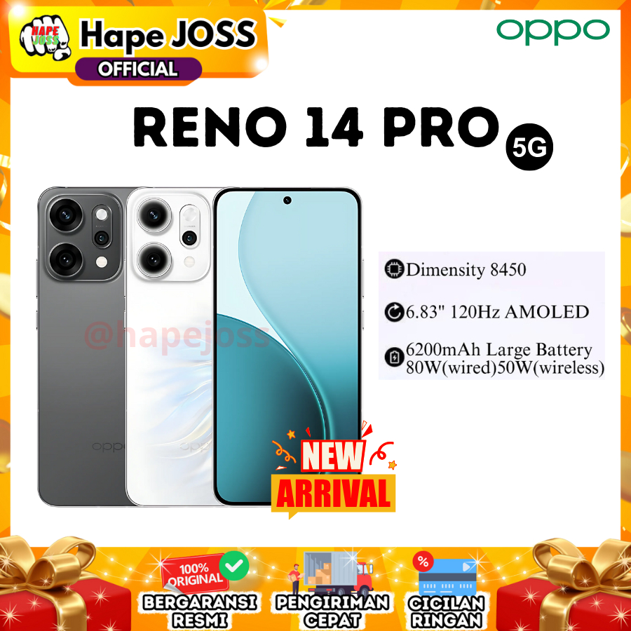 Jual Oppo Reno 14 Pro 5G 12/512GB NFC Garansi Resmi | Shopee Indonesia