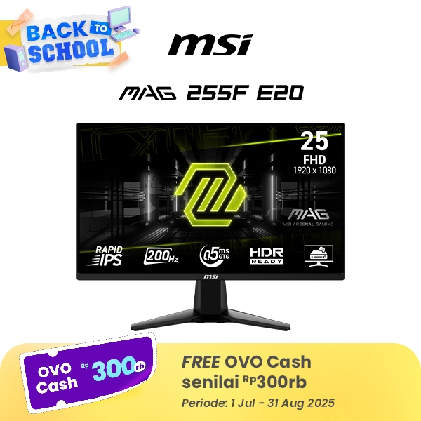 Jual Monitor LED MSI GAMING MAG 255F E20 25" Inch FHD IPS 200Hz 0.5ms 2xHDMI DP HDR Ready ...