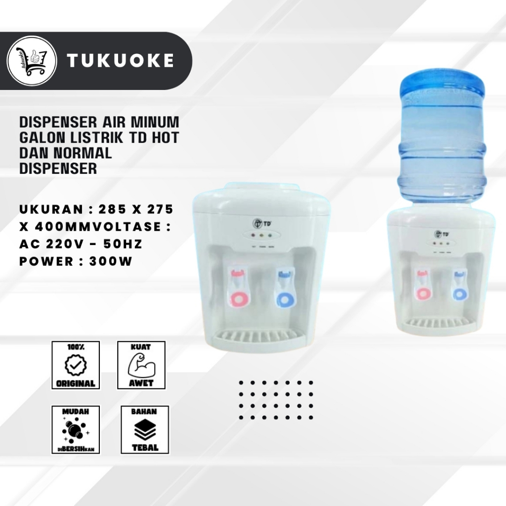 Jual DISPENSER AIR MINUM GALON LISTRIK TD HOT DAN NORMAL DISPENSER ...