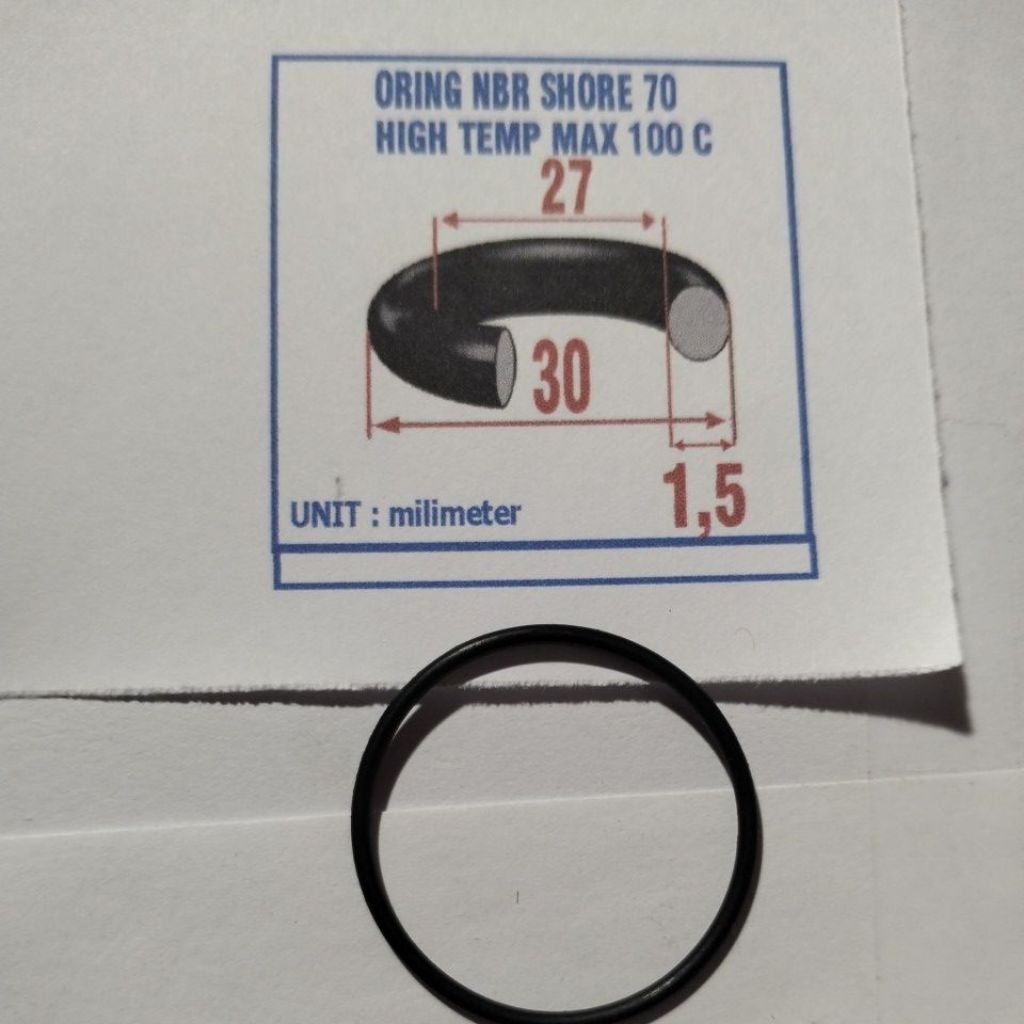 Jual oring 1,5 x 27 x 30 mm NBR shore 70 max temp 100 | Shopee Indonesia