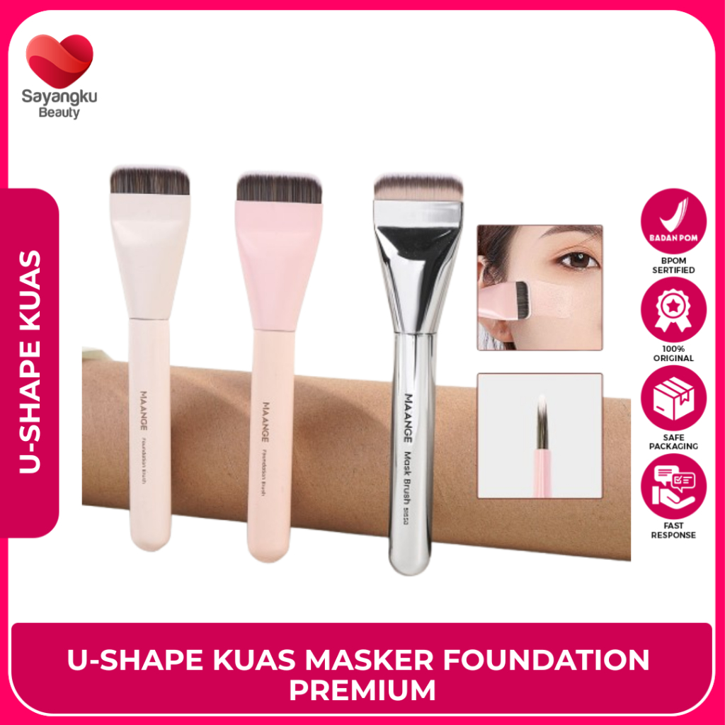 Jual U-SHAPE KUAS MASKER FOUNDATION PREMIUM | Shopee Indonesia