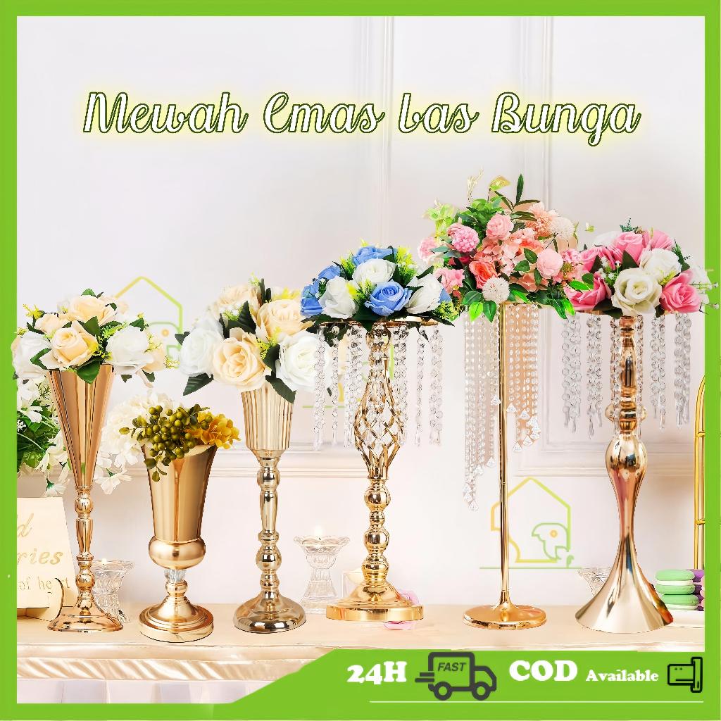 Jual Vas Standing Kristal Manik-manik Vas Bunga Sultan Centerpiece ...