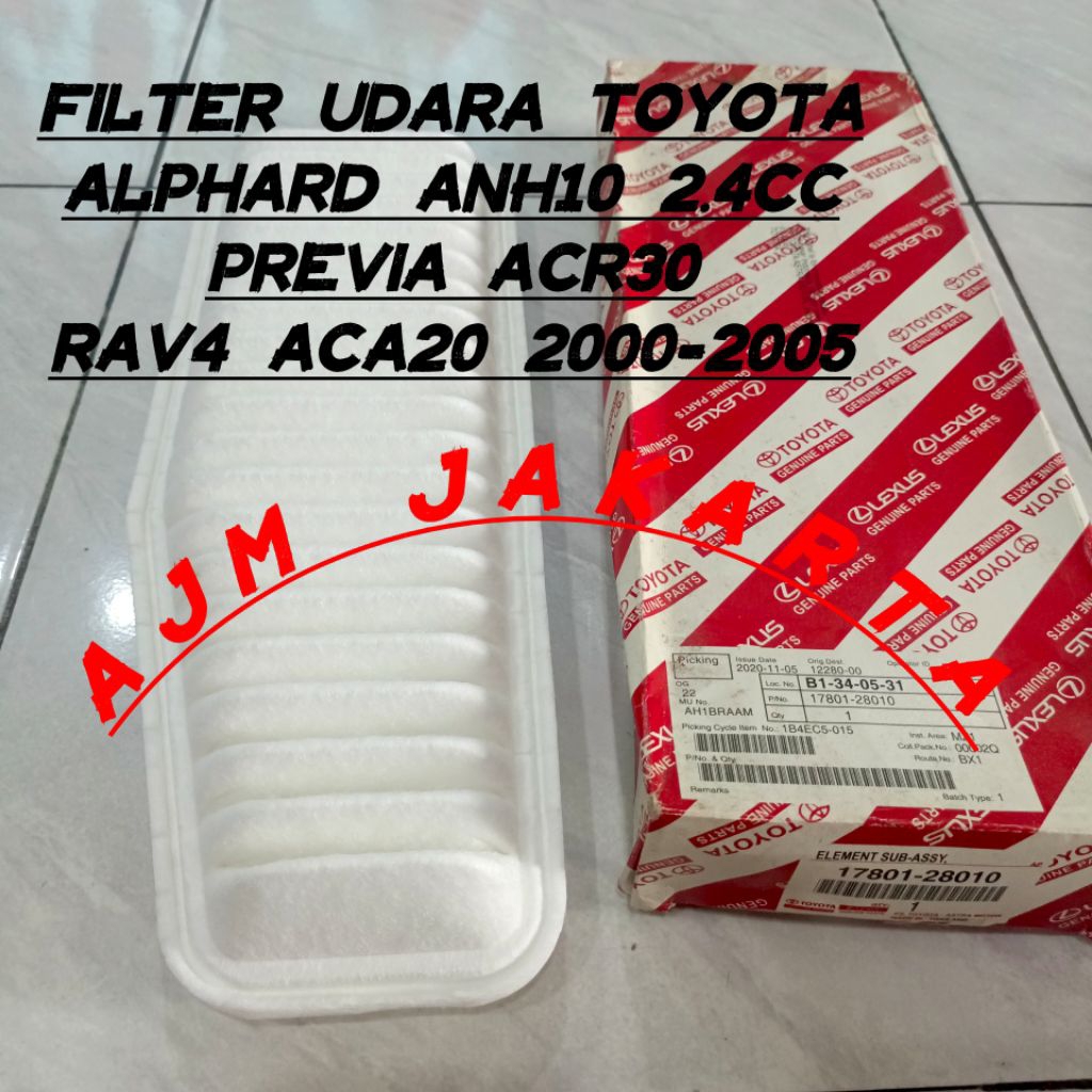 Jual Air Filter saringan udara Alphard ANH10 2002-2008 Previa ACR30 ...