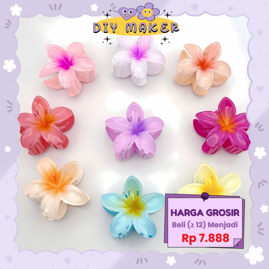 Jual DM Jepitan Rambut Bunga Kamboja Bali Flowers Hair Clip Plumeria ...