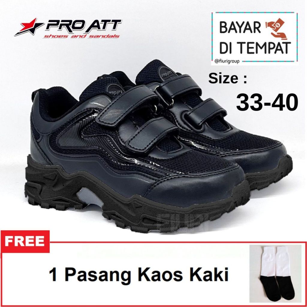 Jual FIURI - PRO ATT ORIGINAL - LDN LIP V 33-40 FULL HITAM - SEPATU SNEAKERS PEREKAT KANVAS SOL ...