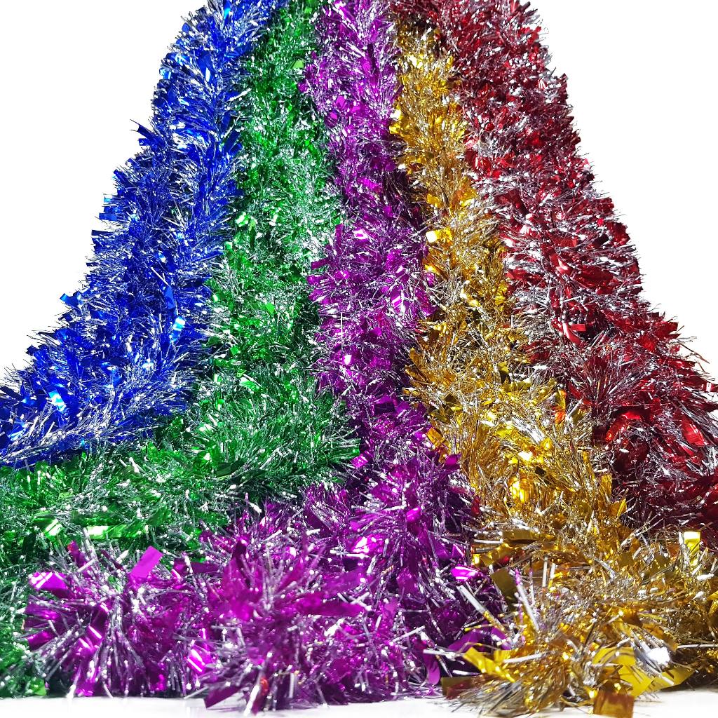 Jual OKB Slinger Polos Besar Padat Silver 2 Meter 8 cm Rumbai Tinsel ...